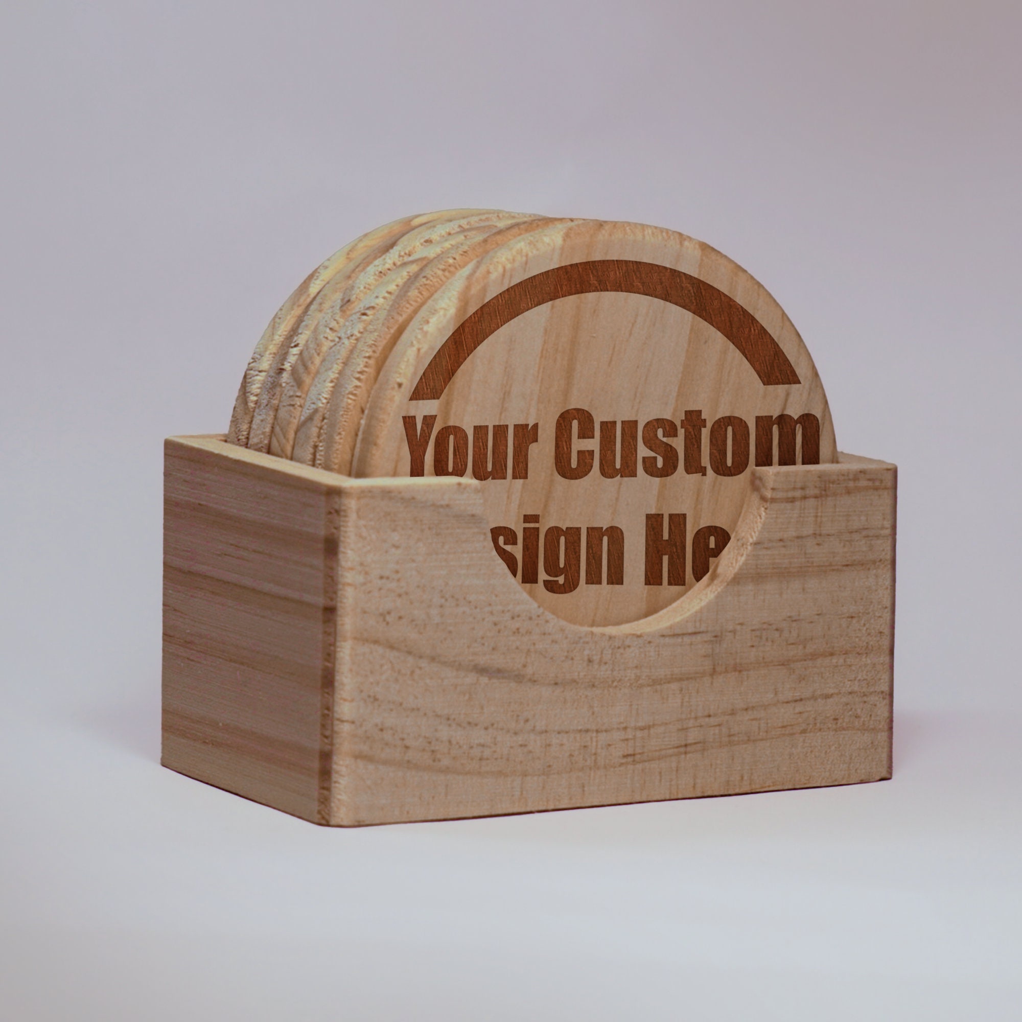 Personalized Engraved Wood Coasters With Box Set of 6, Great Gifts ...