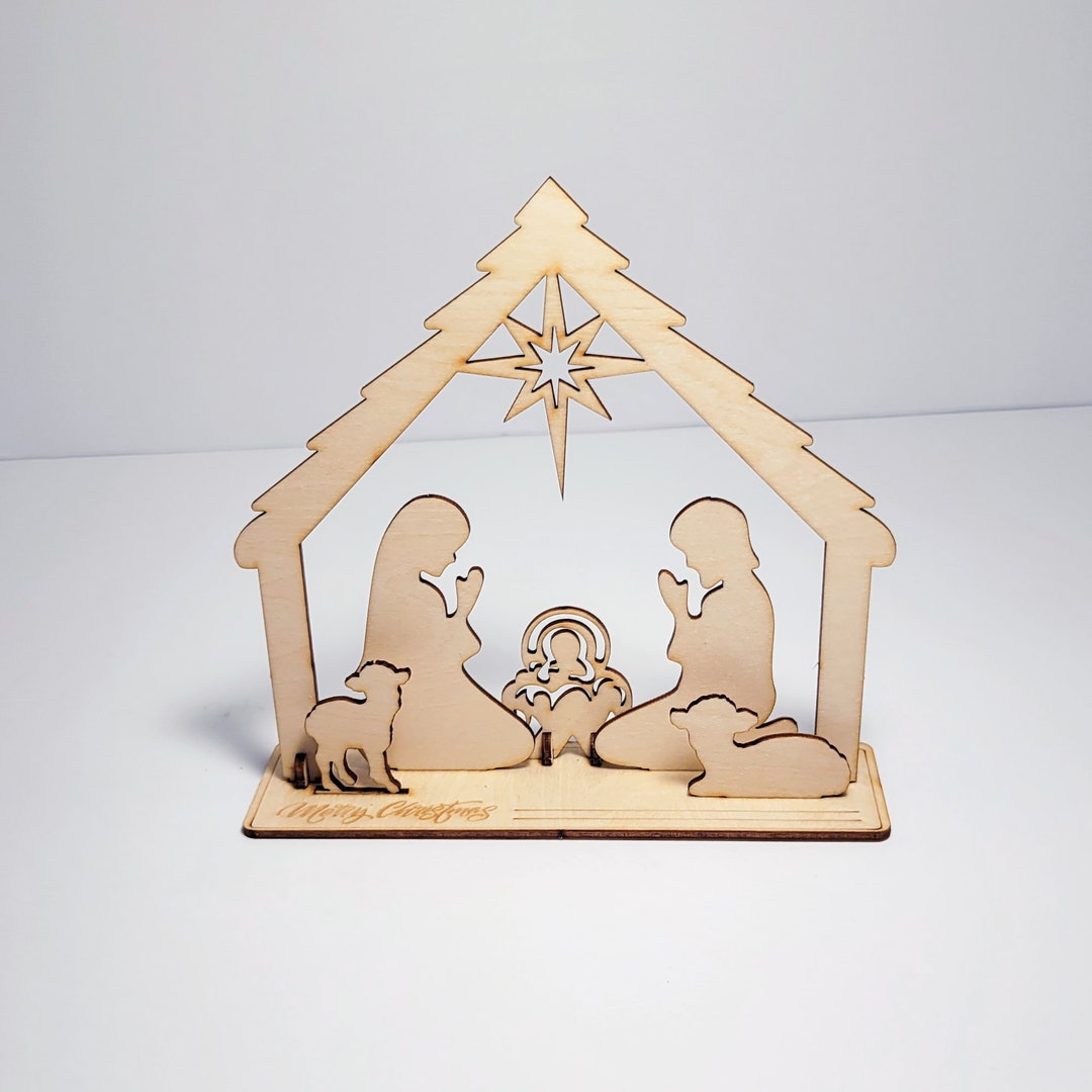 Nativity Scene Pop-up, Christmas Wood Nativity Scene Pop Up, Wood ...