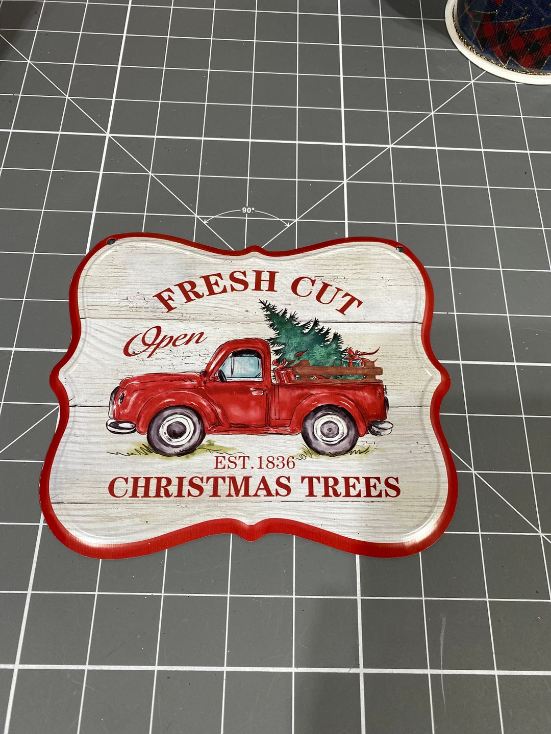 Red Truck Sign Fresh Cut Christmas Trees Sign Custom Order Within Your ...