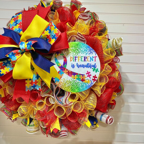 Autism Wreath - Etsy