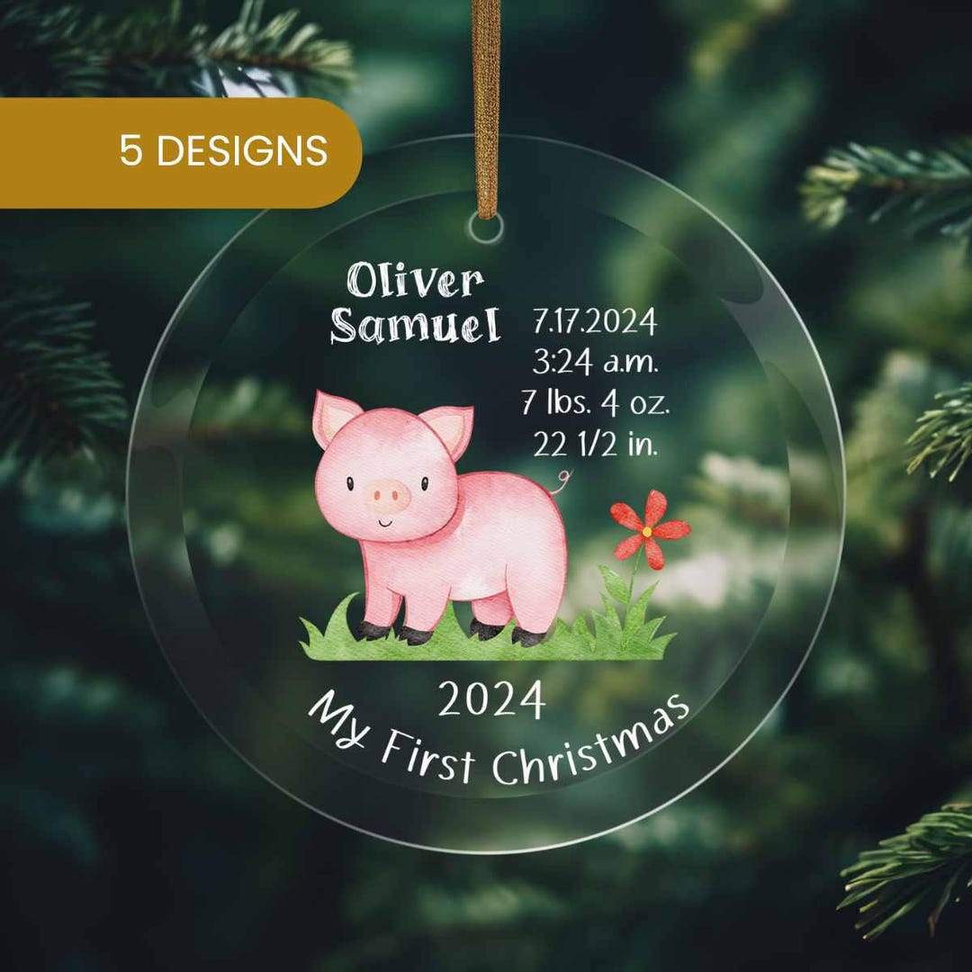 Personalized Baby Birth Stat First Christmas Ornament Newborn Baby ...