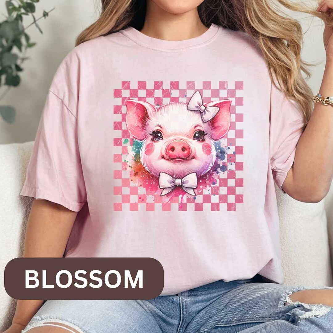 Cute Pig Shirt, Comfort Colors Cottagecore Shirt, Coquette Aesthetic ...