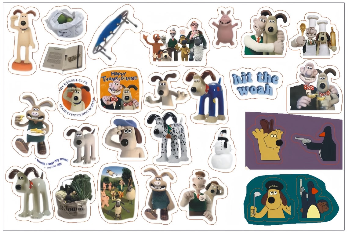Wallace & Gromit Paper Stickers 2 Sheets Cartoon Stickers - Etsy