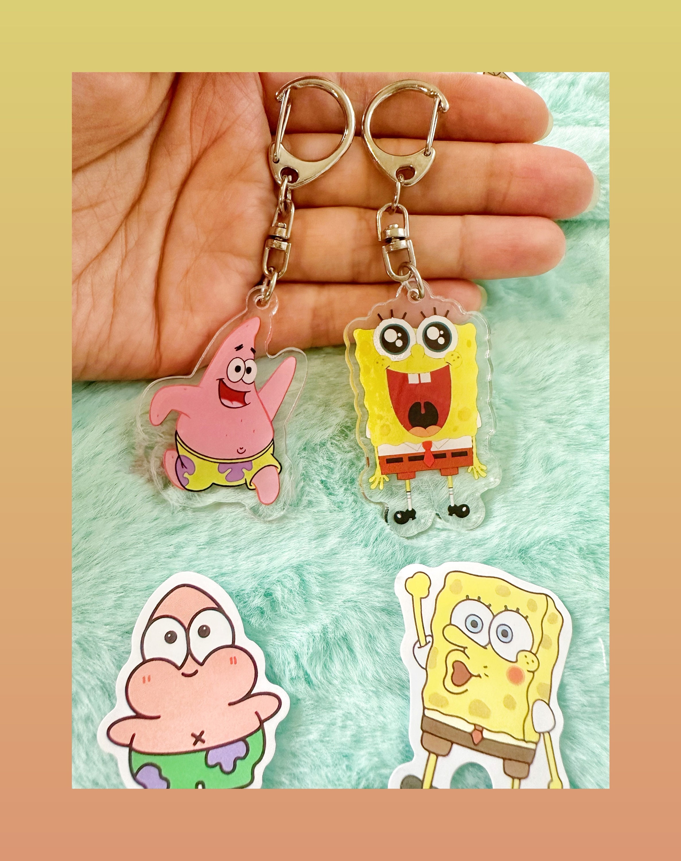 BFF Keychains Spongebob Patrick Star and Squidward 2 or 3 - Etsy