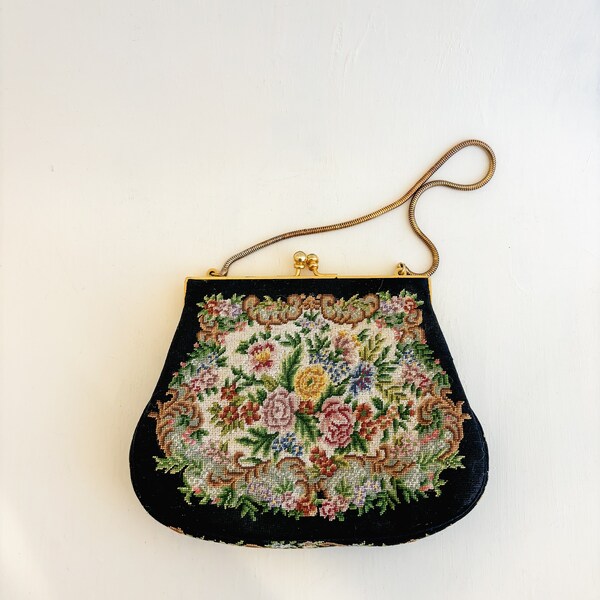 Black Floral Evening Bag - Etsy