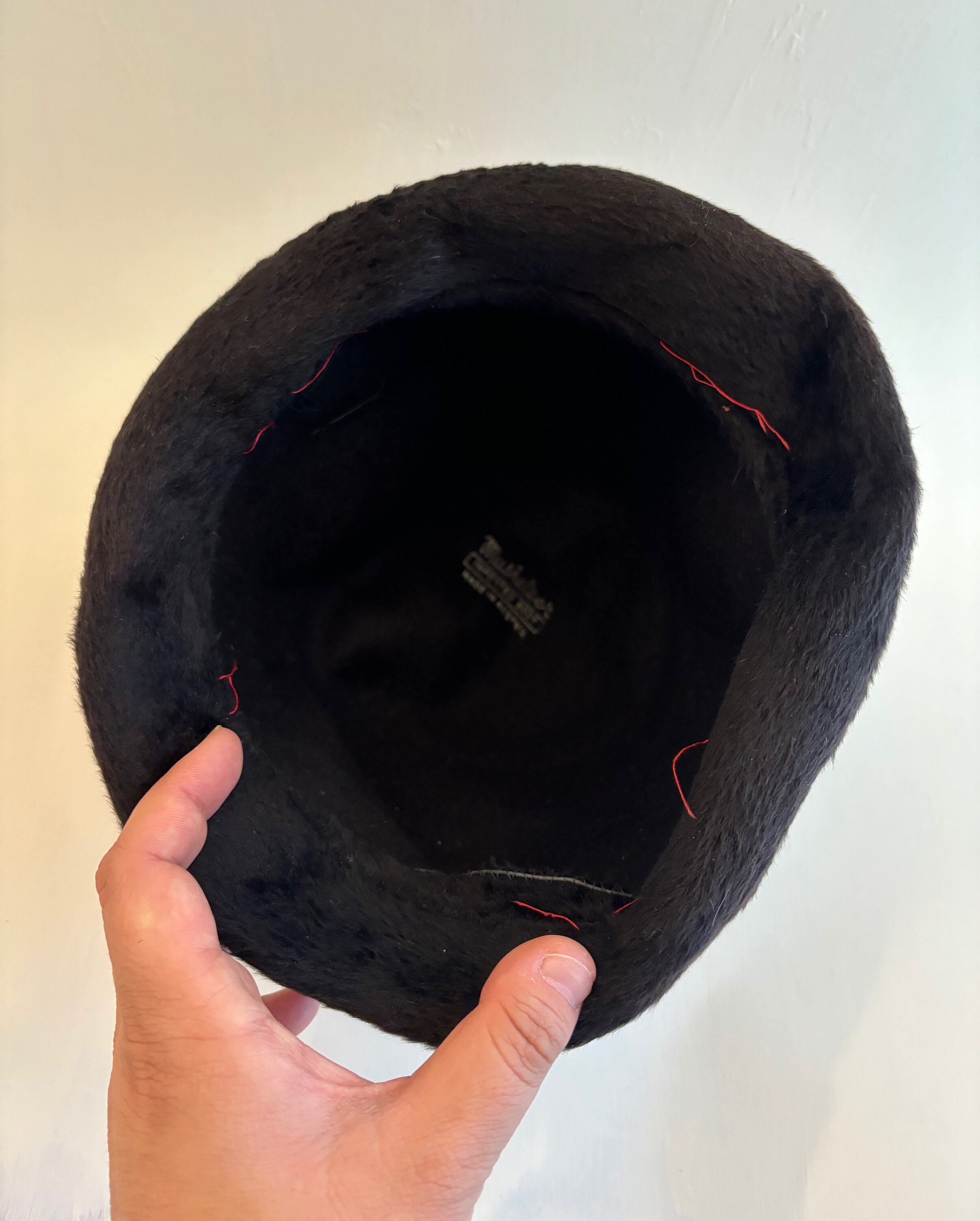 Vintage Black Faux Fur Musketeer Brand Cloche Hat With Leather Bow Made ...