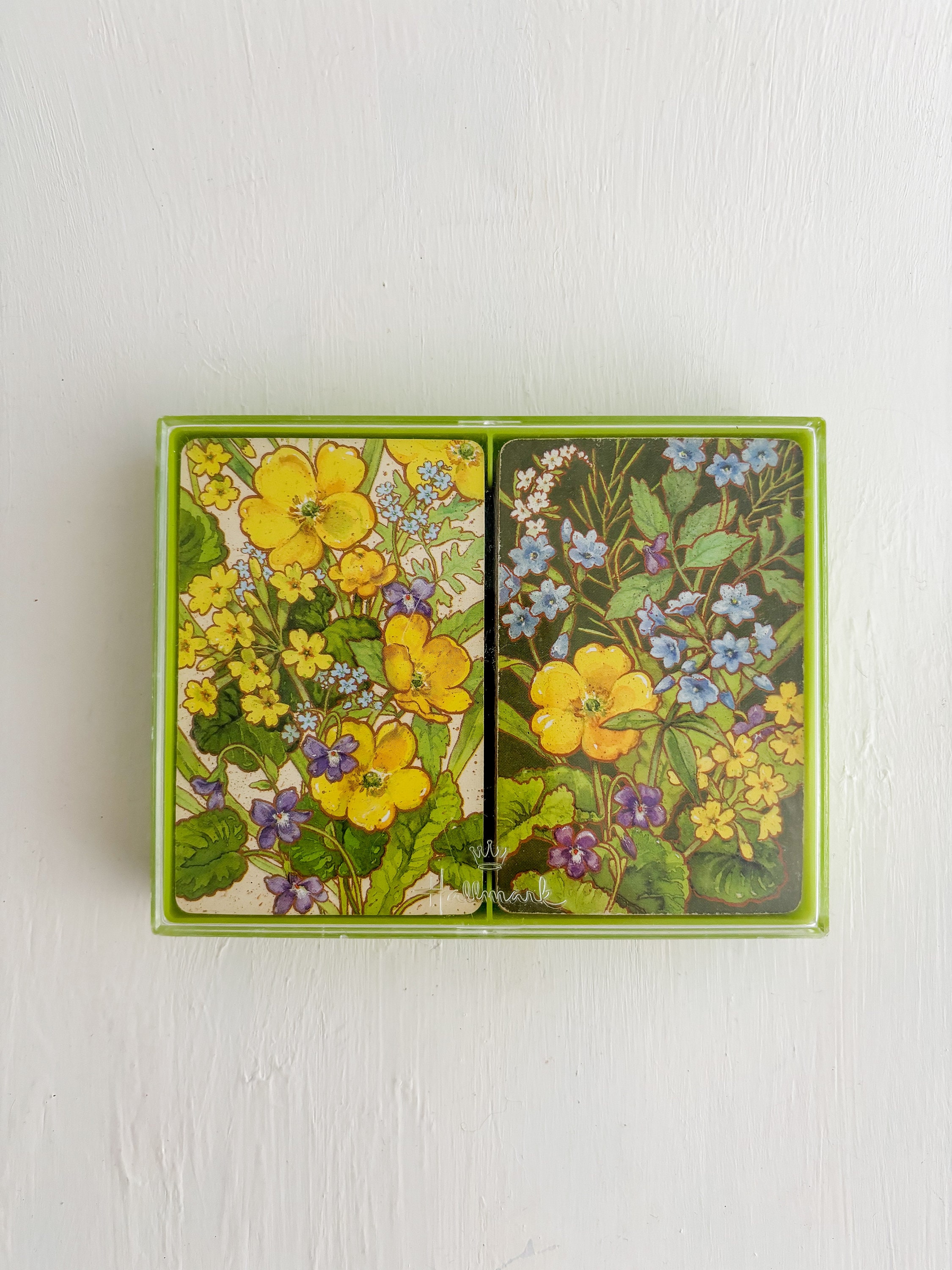 Vintage Hallmark Bridge Playing Cards Field Flowers Complete Set 2 ...