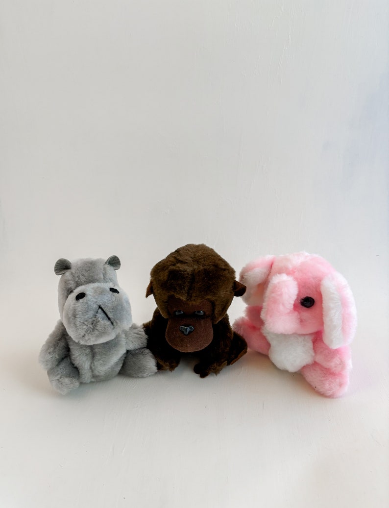 Vintage Animal Crackers Plush Toy/stuffed Animal Set Elephant, Gorilla ...