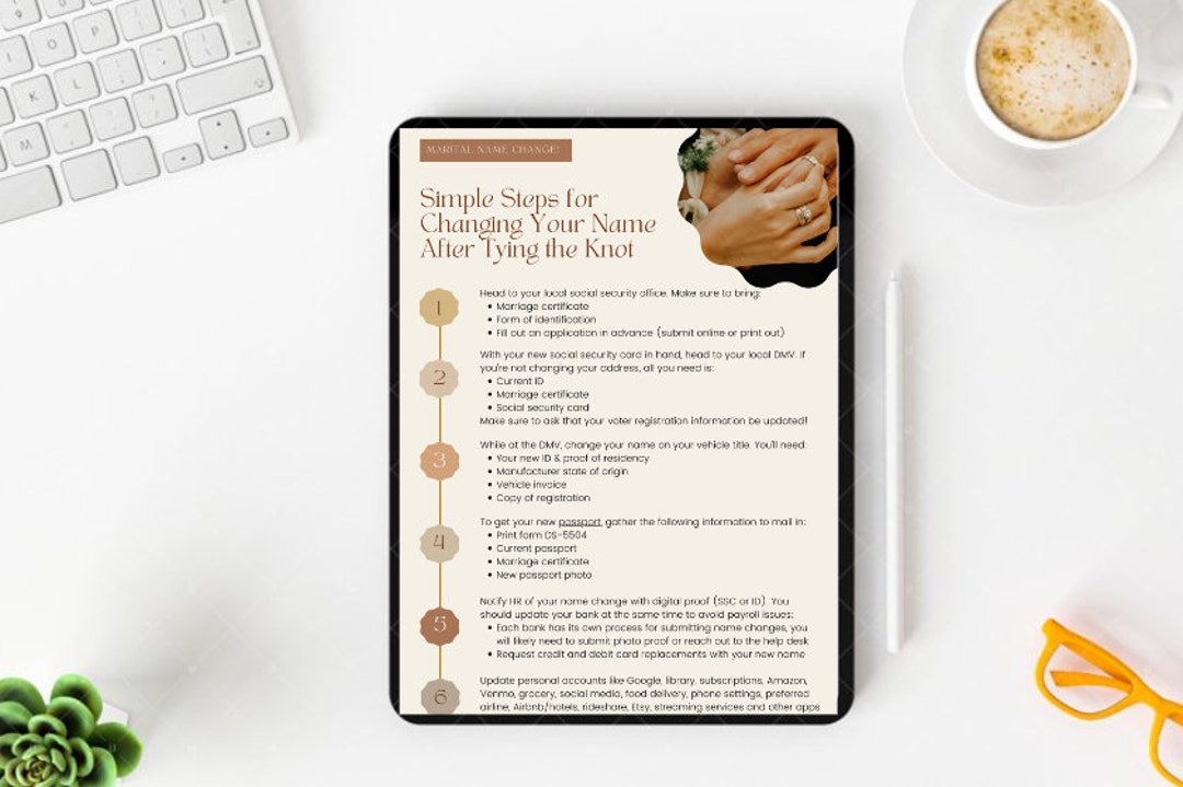 Name Change Process Doc Simple Step by Step Instructions - Etsy