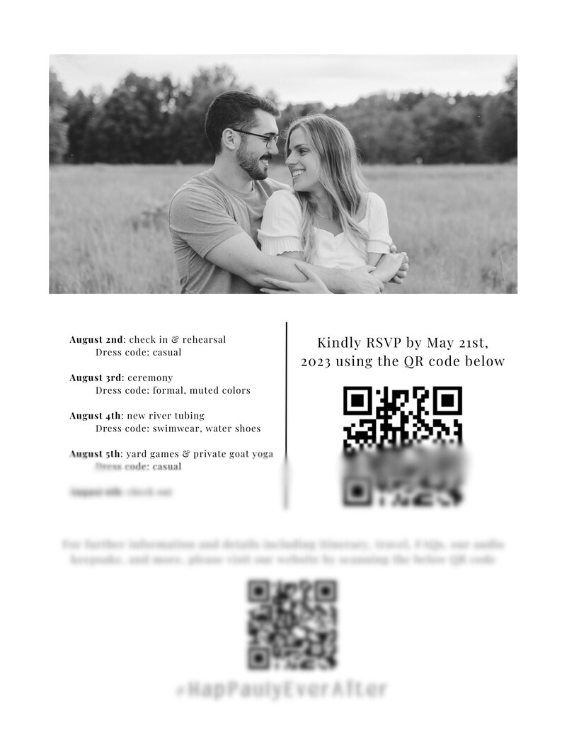 Micro-wedding Invitation & RSVP Template | Multi-day Wedding ...
