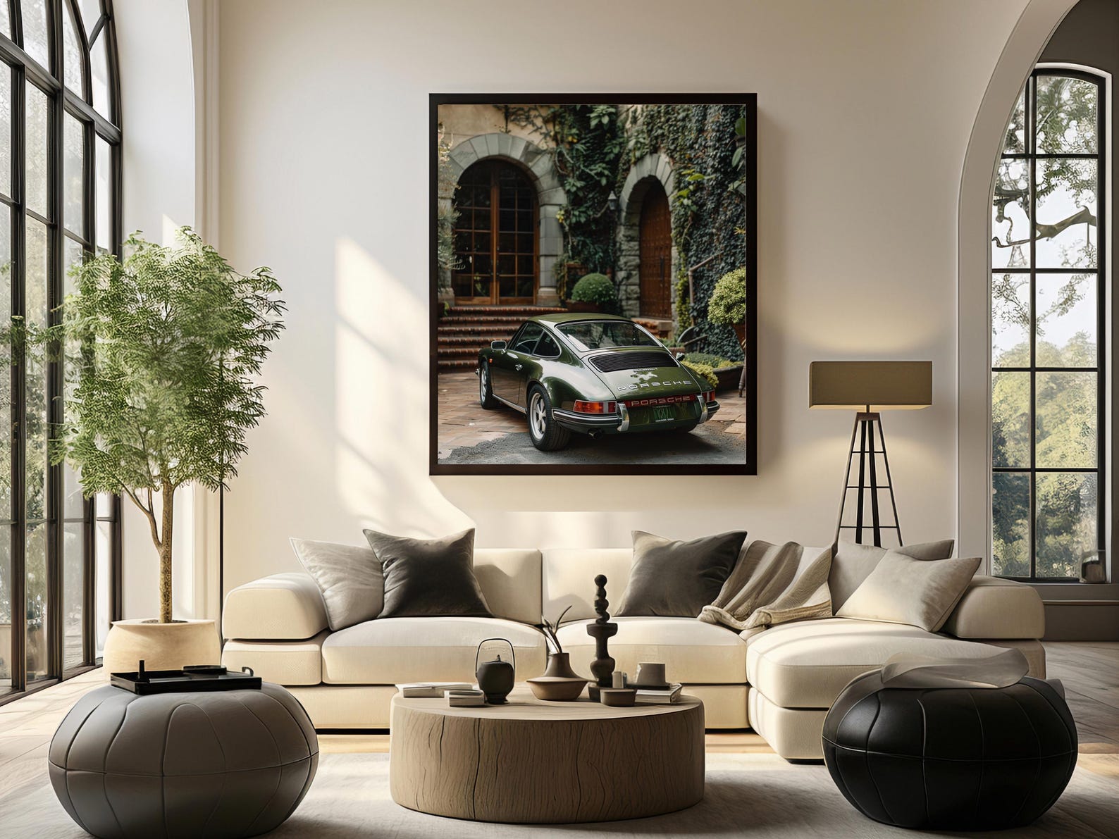 Green Porsche 911 Print: Ivy Mansion Backdrop, Classic Car Photography ...