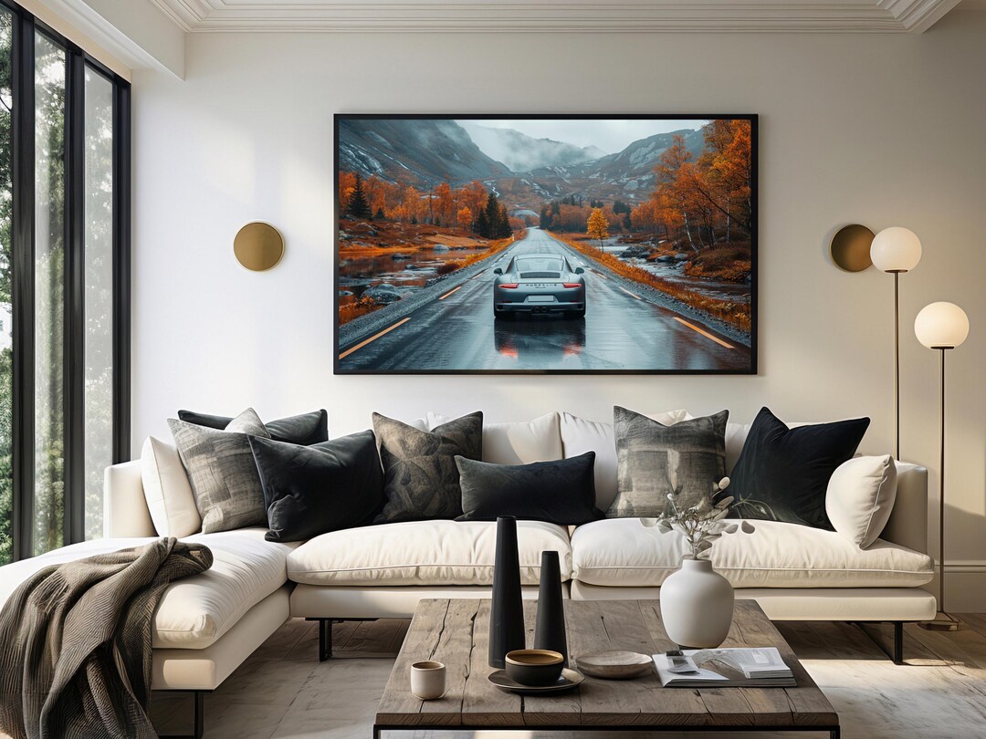 Porsche Autumn Road Wall Art – Fall Landscape Photography Print ...