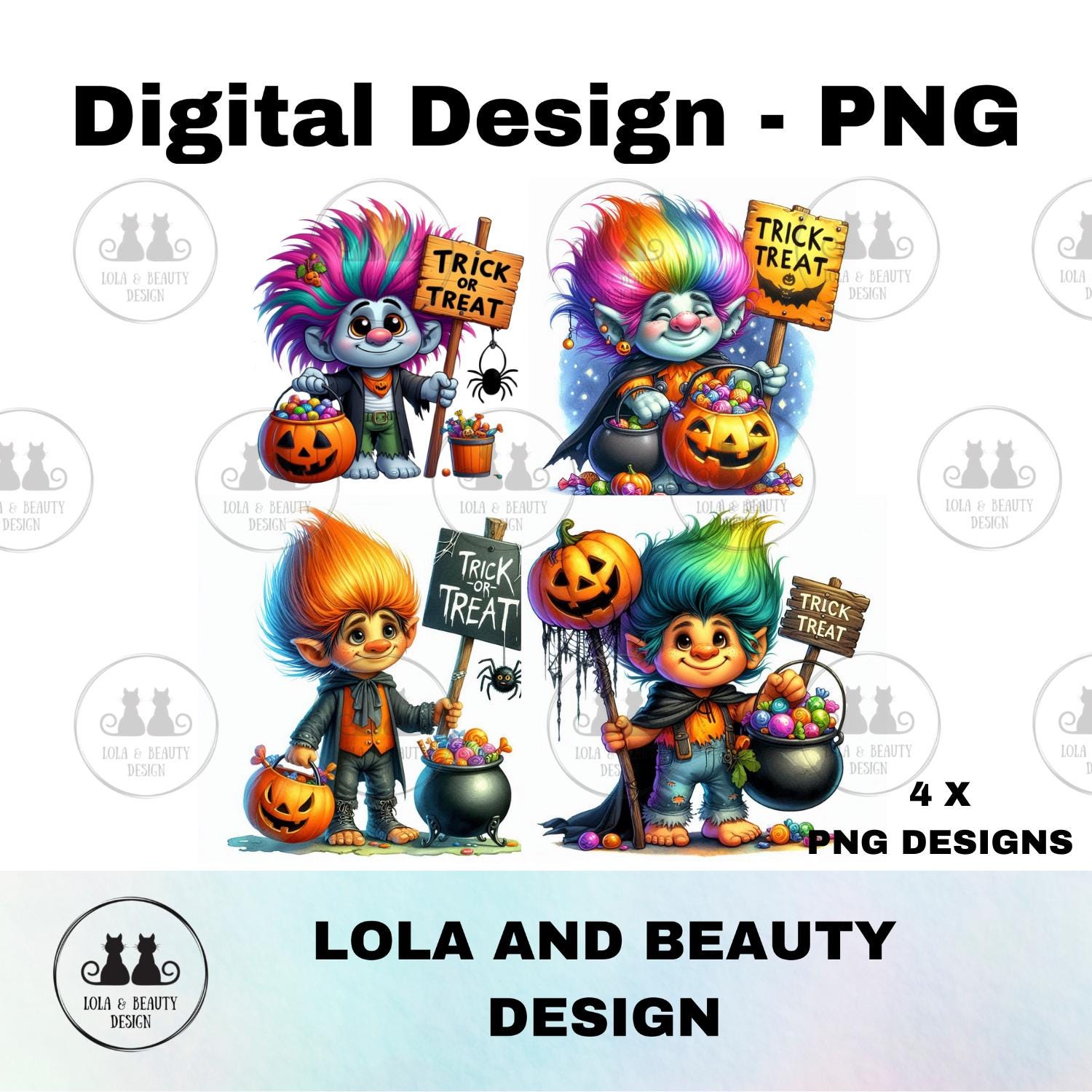Digital Download Boy Halloween Troll PNG Trick or Treat Sublimation UV ...