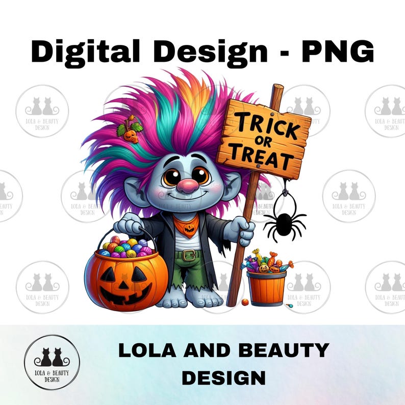 Digital Download - Boy Halloween Troll PNG - Trick or Treat ...