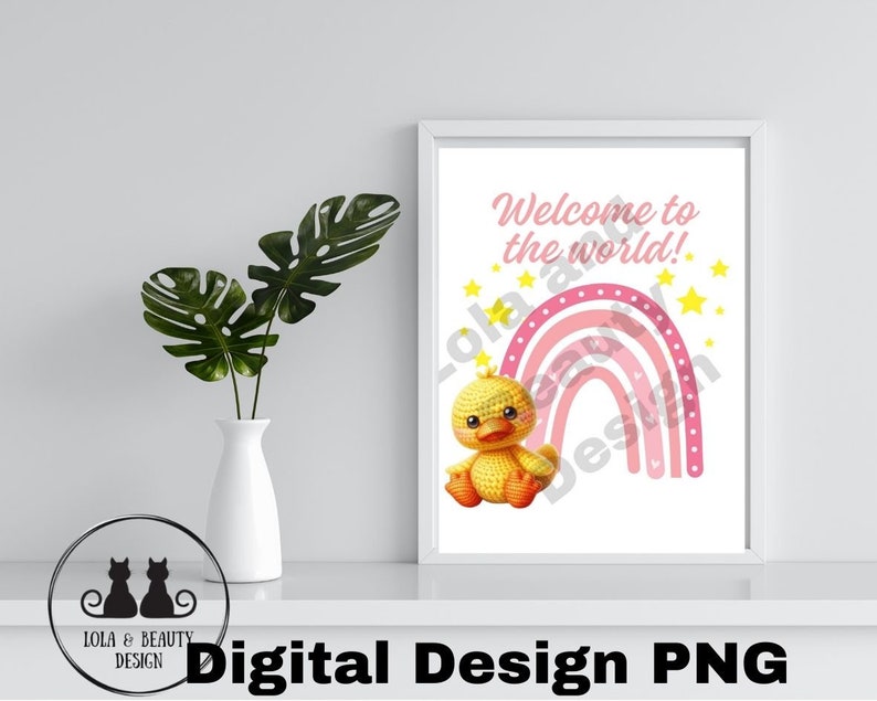 Digital Duck Welcome Baby Pink PNG - Etsy