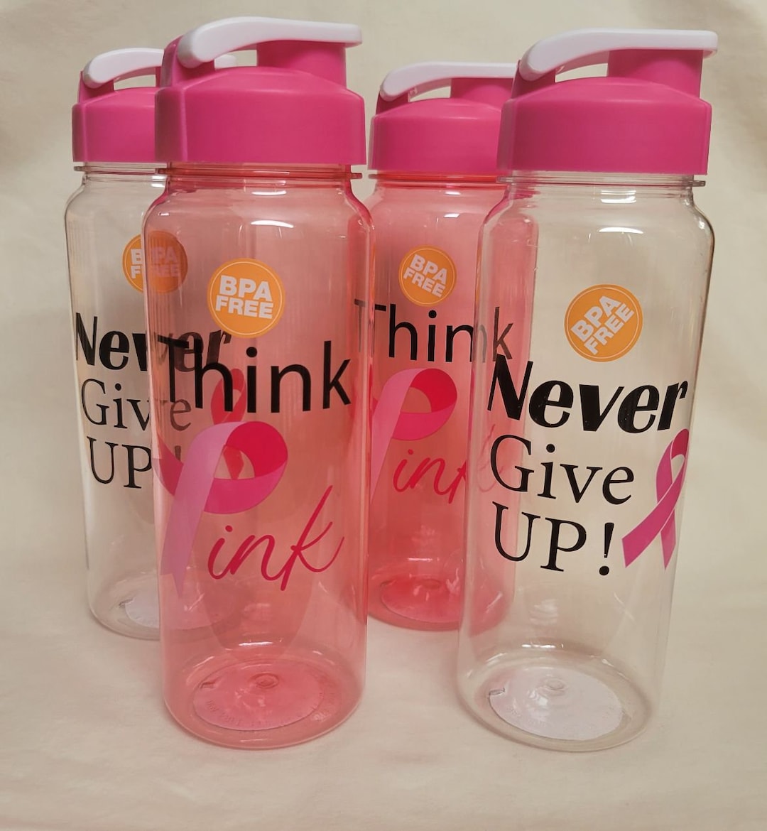 Breast Cancer Water Bottle - Etsy