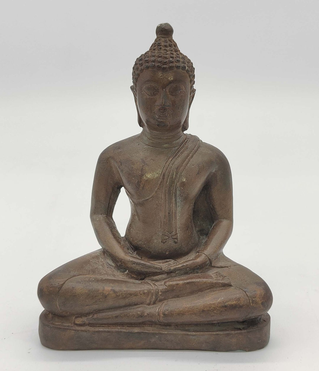 Vintage Sitting Budda Clay Statue - 5x11x16cm - Etsy