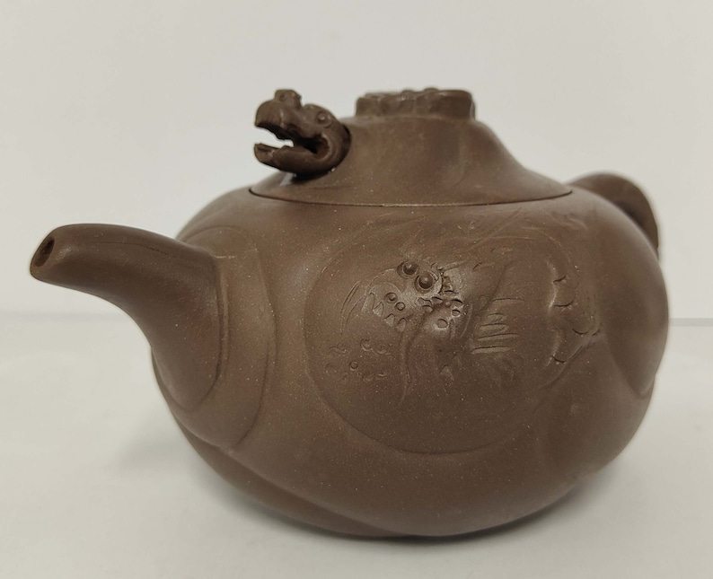 Vintage Chinese Yixing Zisha Dragon Head Teapot Set (底款：王玉英) - Etsy