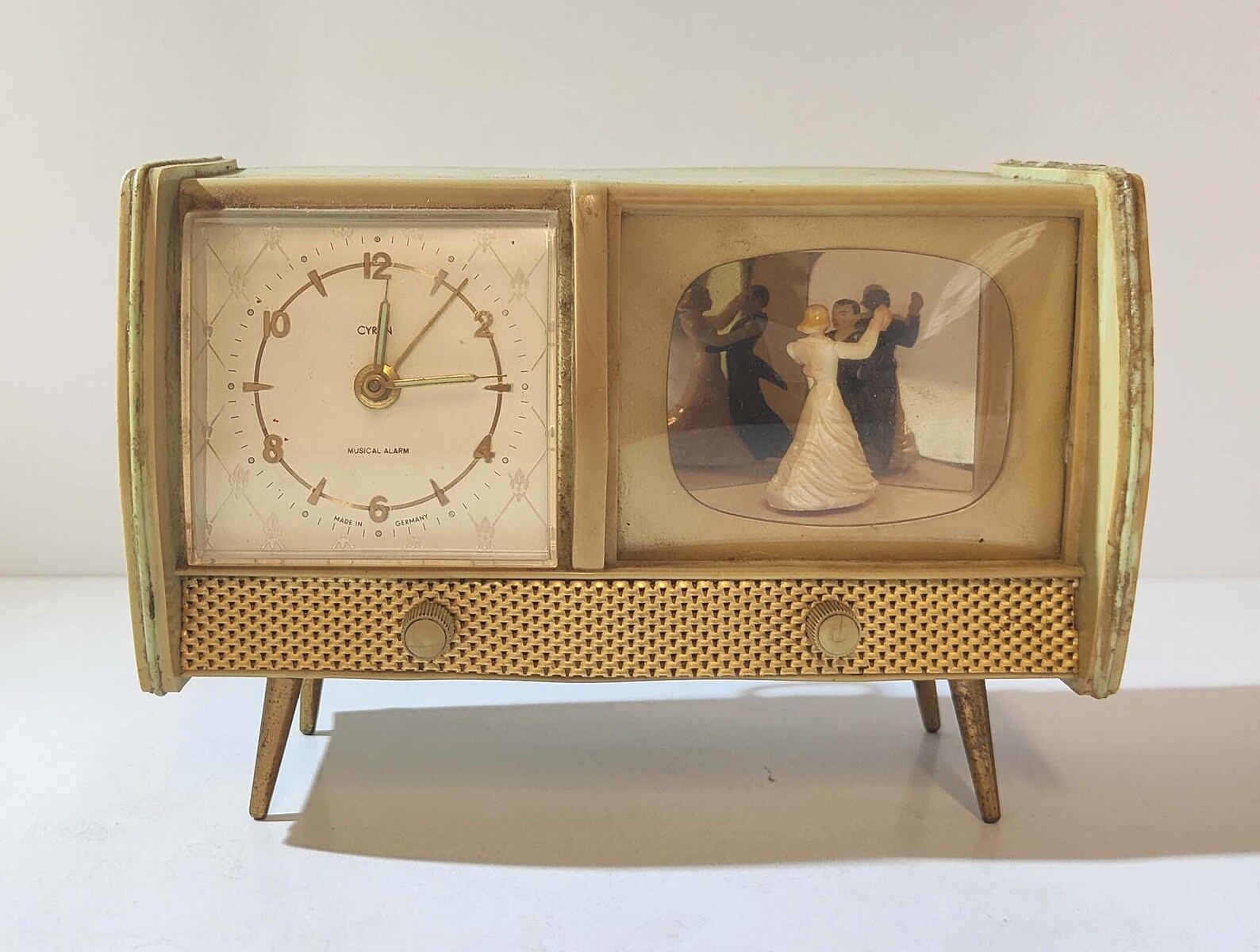 Vintage German Goldbuhl Musical Alarm Clock Dancing Bride & Groom ...