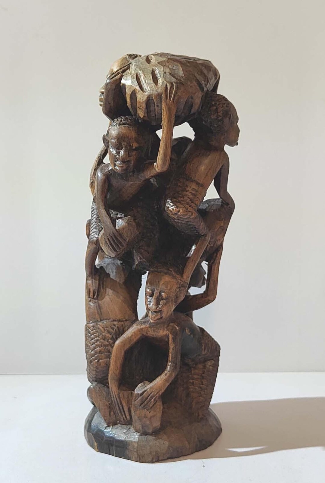 Vintage Africa Makonda Family Tree of Life Wooden Hand Carved Sculpture ...
