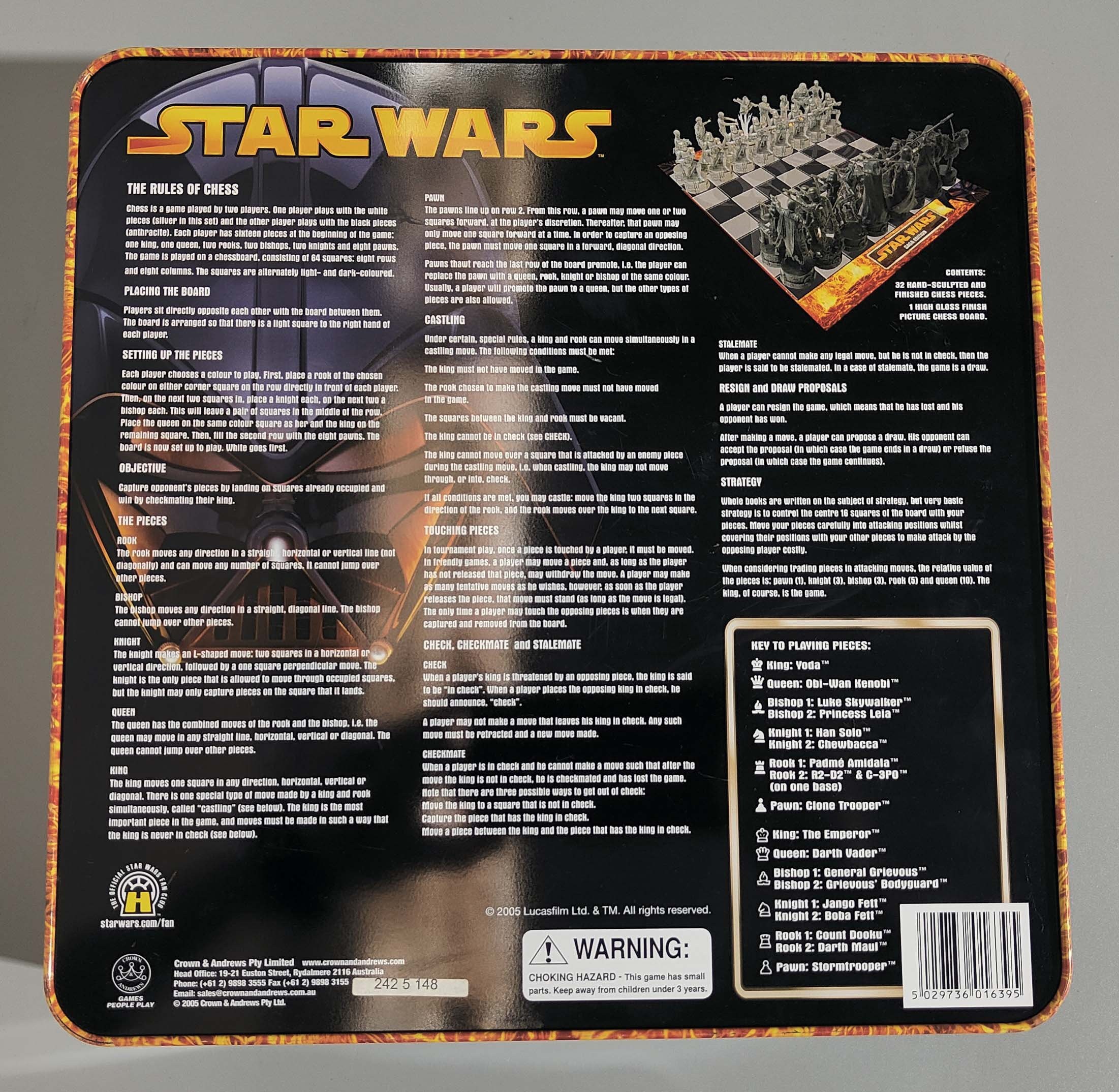 Star Wars Saga Edition Chess Set by Crown & Andrews (2005) - Tin ...