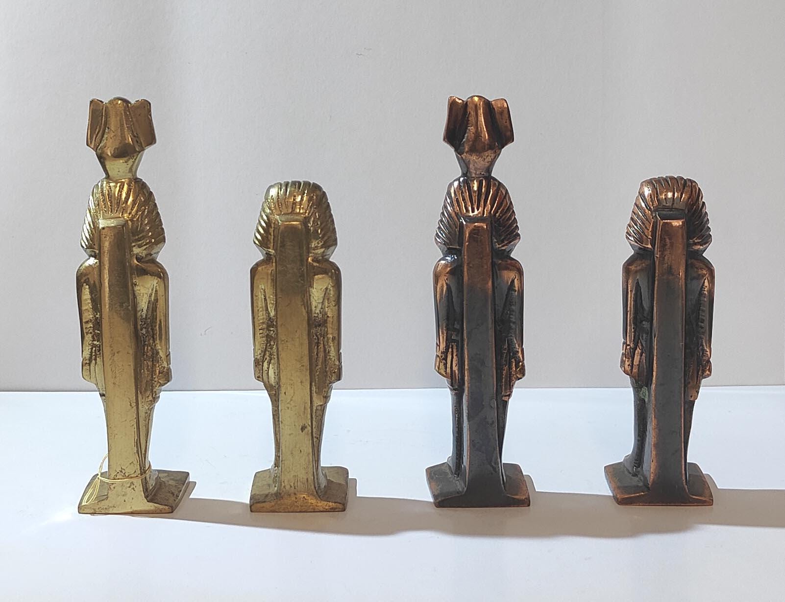 Rare Ancient Bronze Egyptian Chess Set Pharaoh & Warriors Figurines (no ...