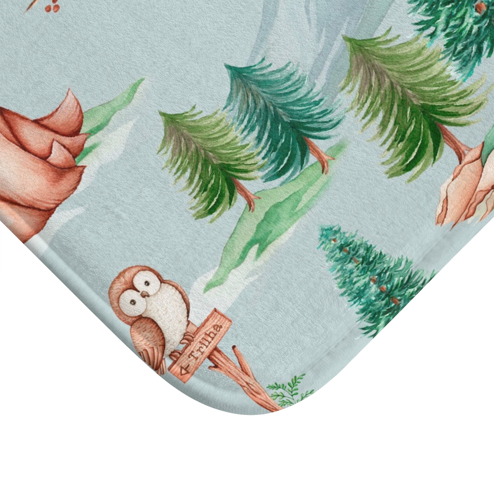 Forest Bath Mat Featuring a Mama and Baby Bear in a Forest Setting ...