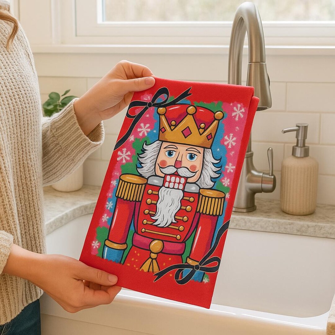 Nutcracker Soldier Microfiber Tea Towel Christmas Holiday Kitchen Decor ...