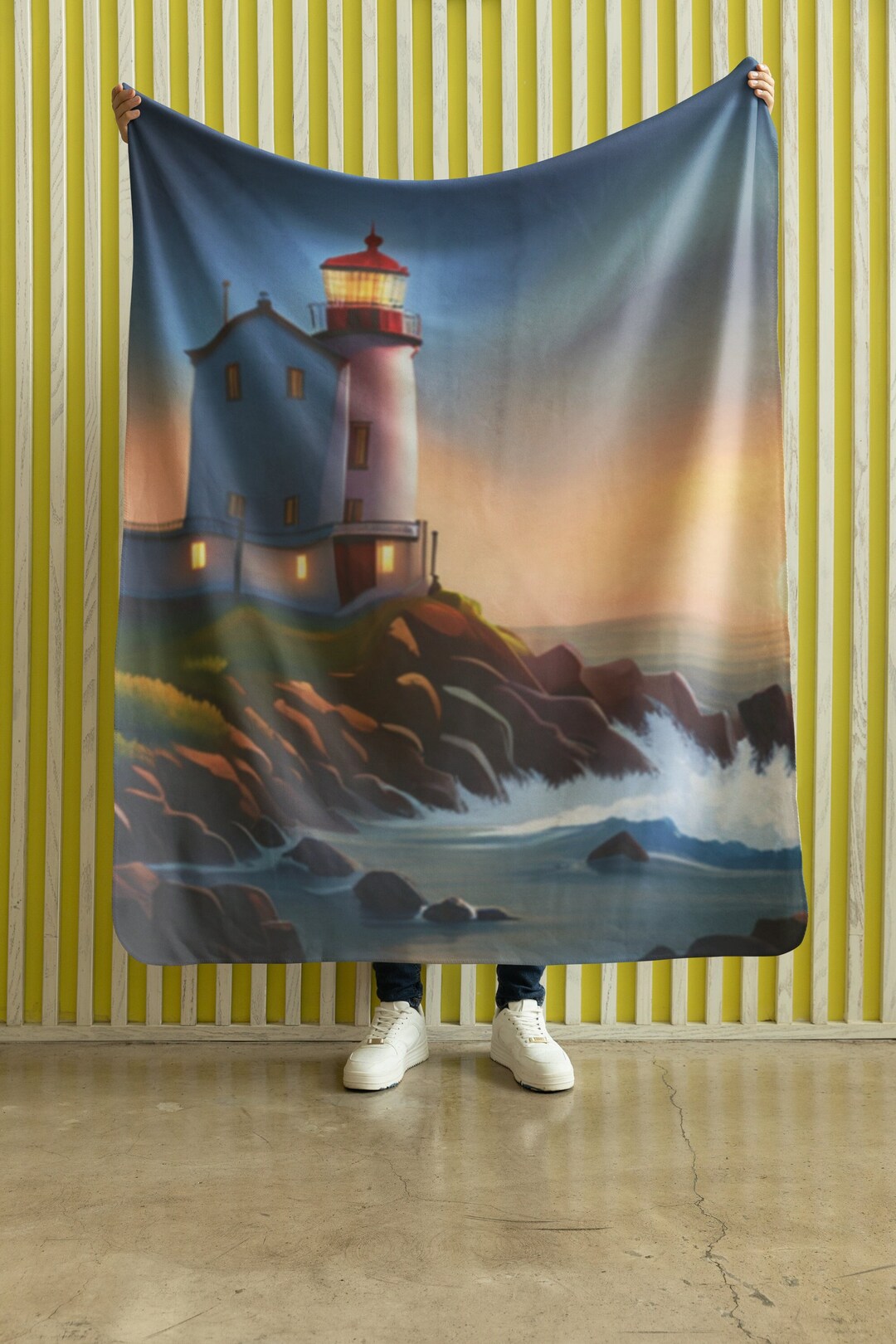Lighthouse Throw Blanket Ocean Plush Blanket Room Decor Lighthouse ...
