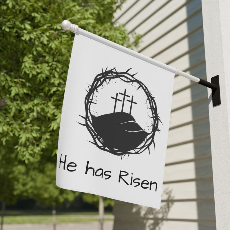 He Has Risen Easter Yard Flag, Religious Home Decor - Etsy UK