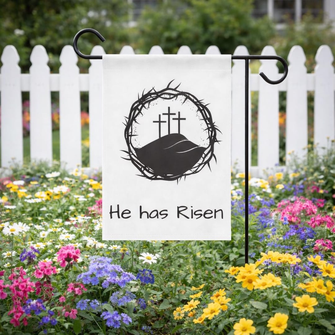He Has Risen Easter Yard Flag, Religious Home Decor - Etsy UK