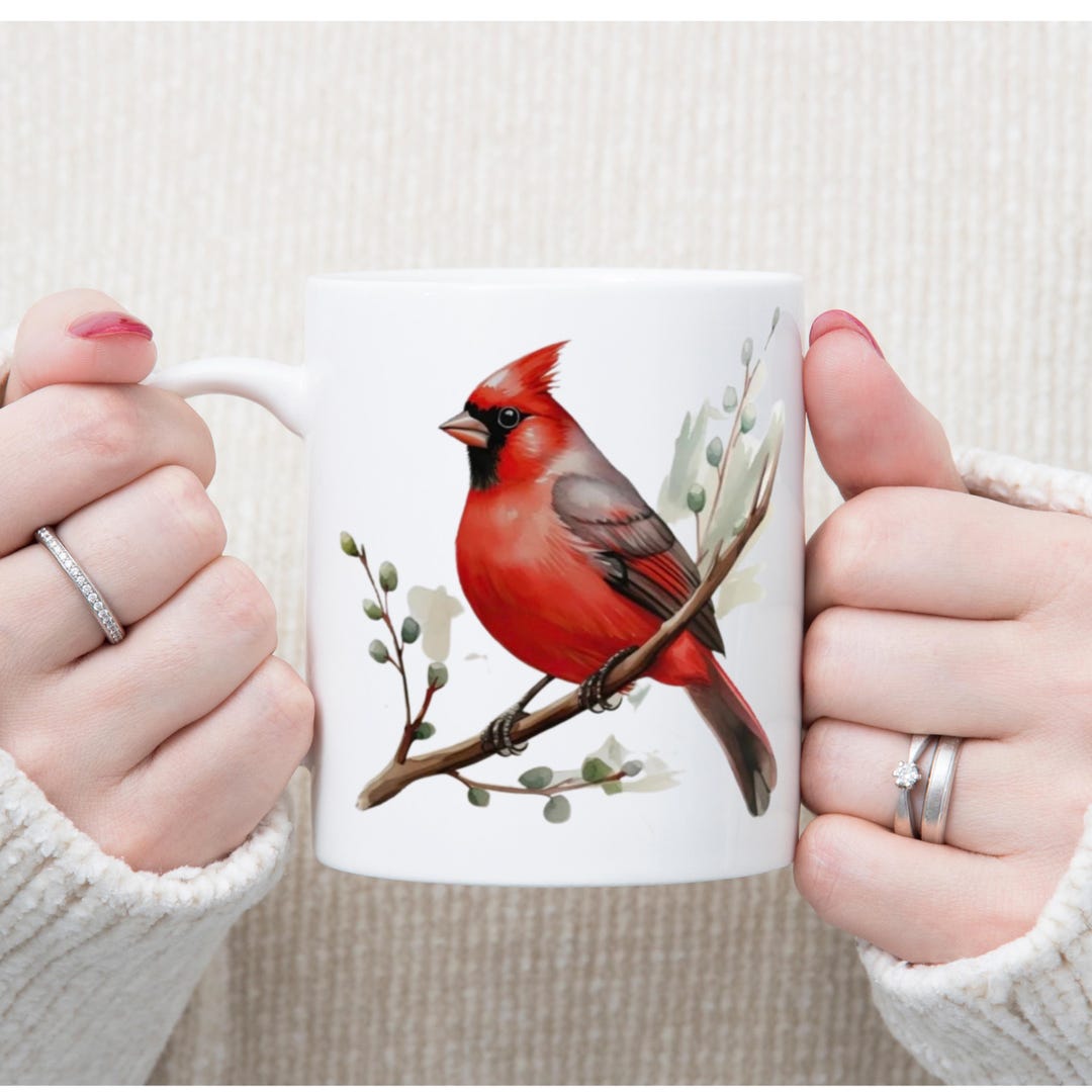 Red Cardinal Bird Mug, Personalized Gift for Bird Lovers - Etsy