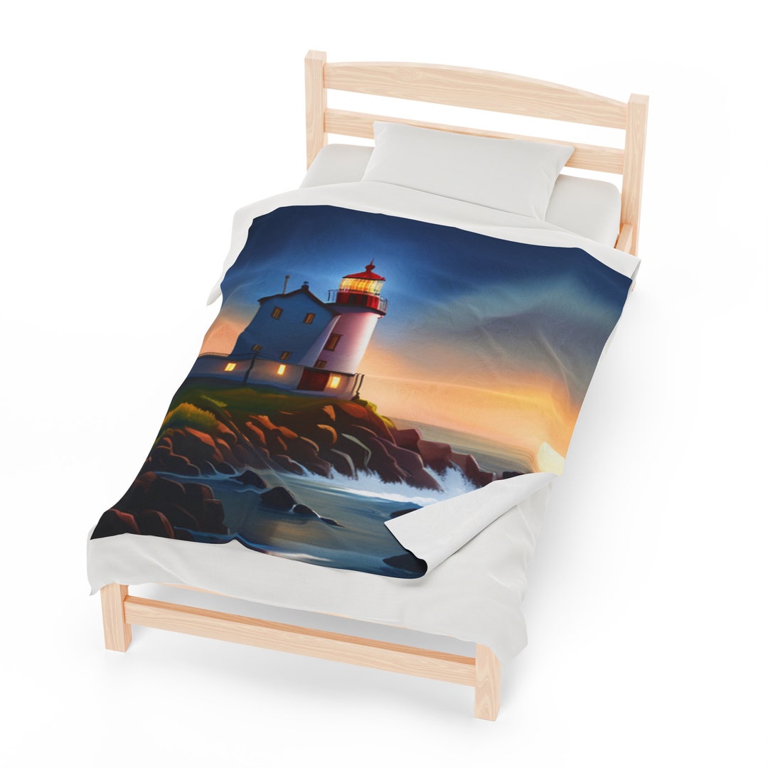 Lighthouse Throw Blanket for Sofa or Bed Ocean Soft Plush Blanket Boys ...