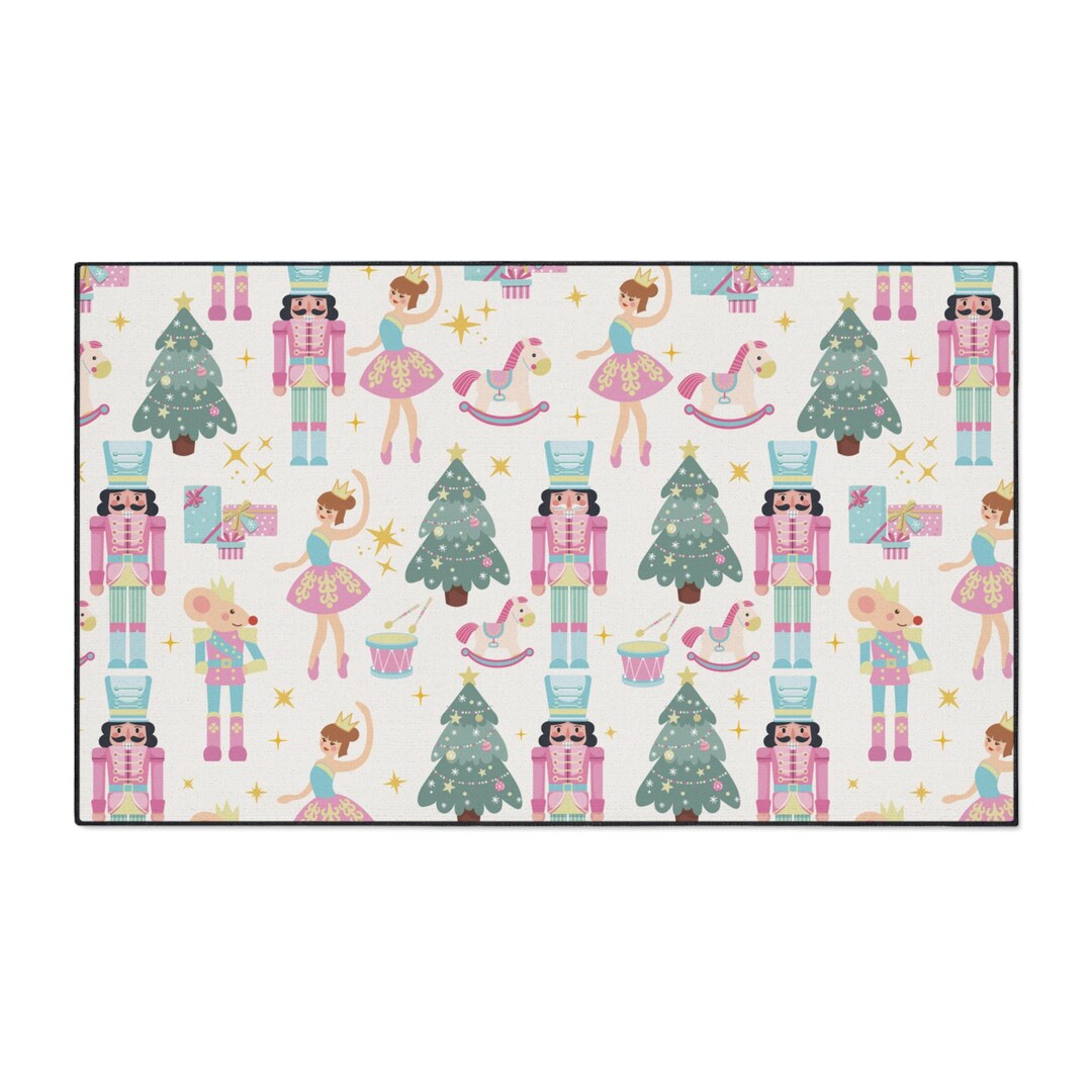 Holiday Nutcracker Entryway Rug, Heavy Duty Floor Mat Pink Ballerina ...