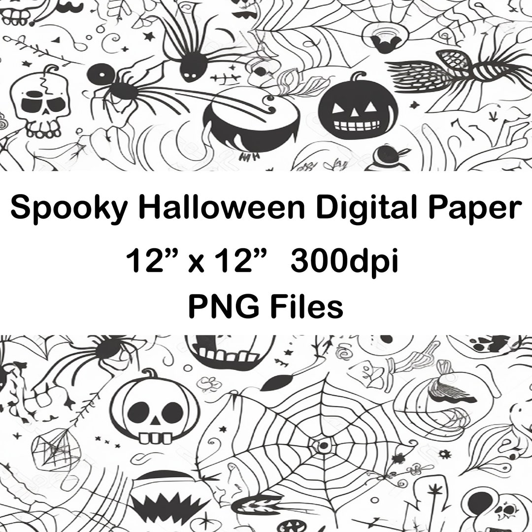 5 Spooky Halloween Digital Paper Halloween Paper Halloween - Etsy