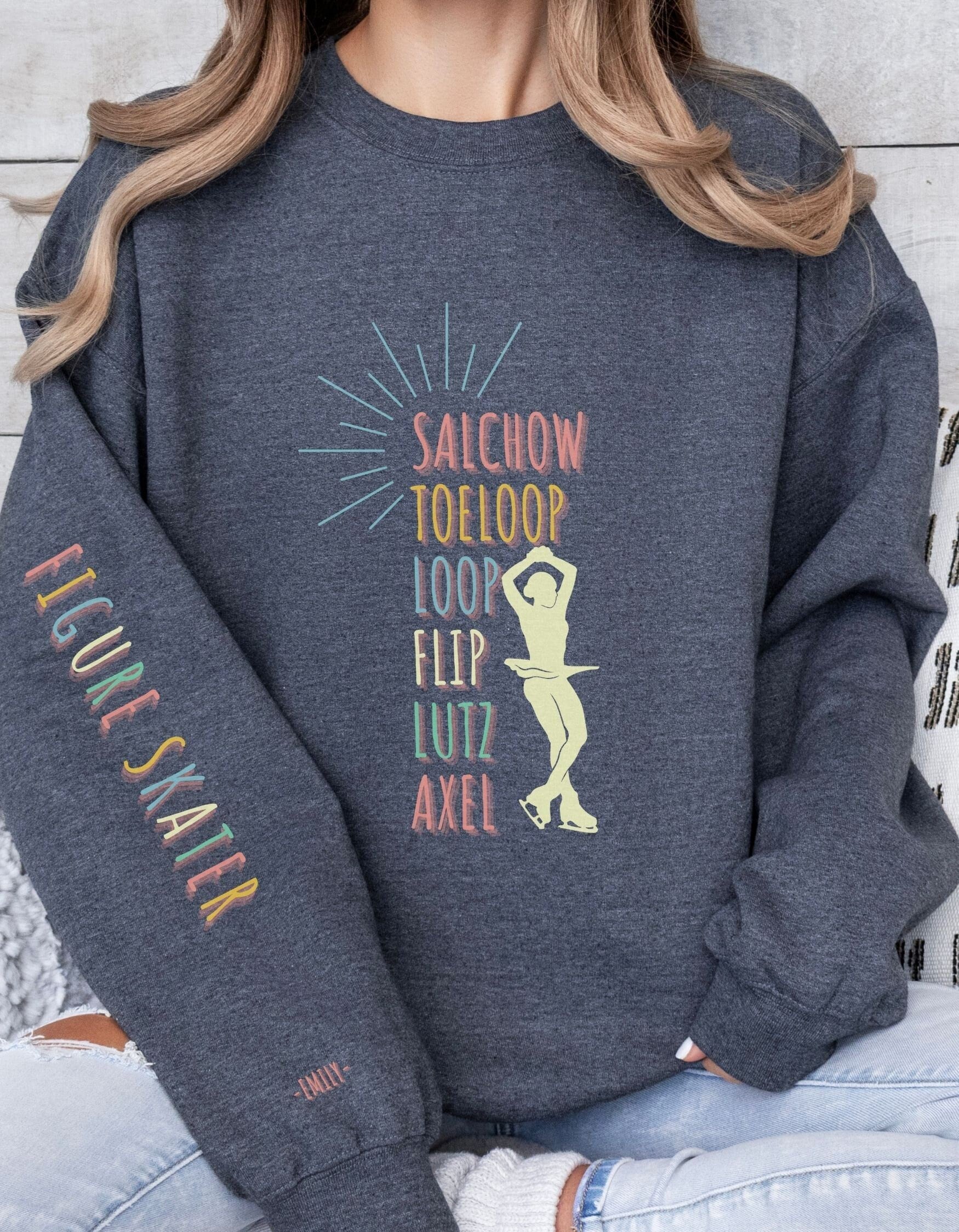Personalized Figure Skating Sweatshirt With Custom Sleeve Print, Ice ...