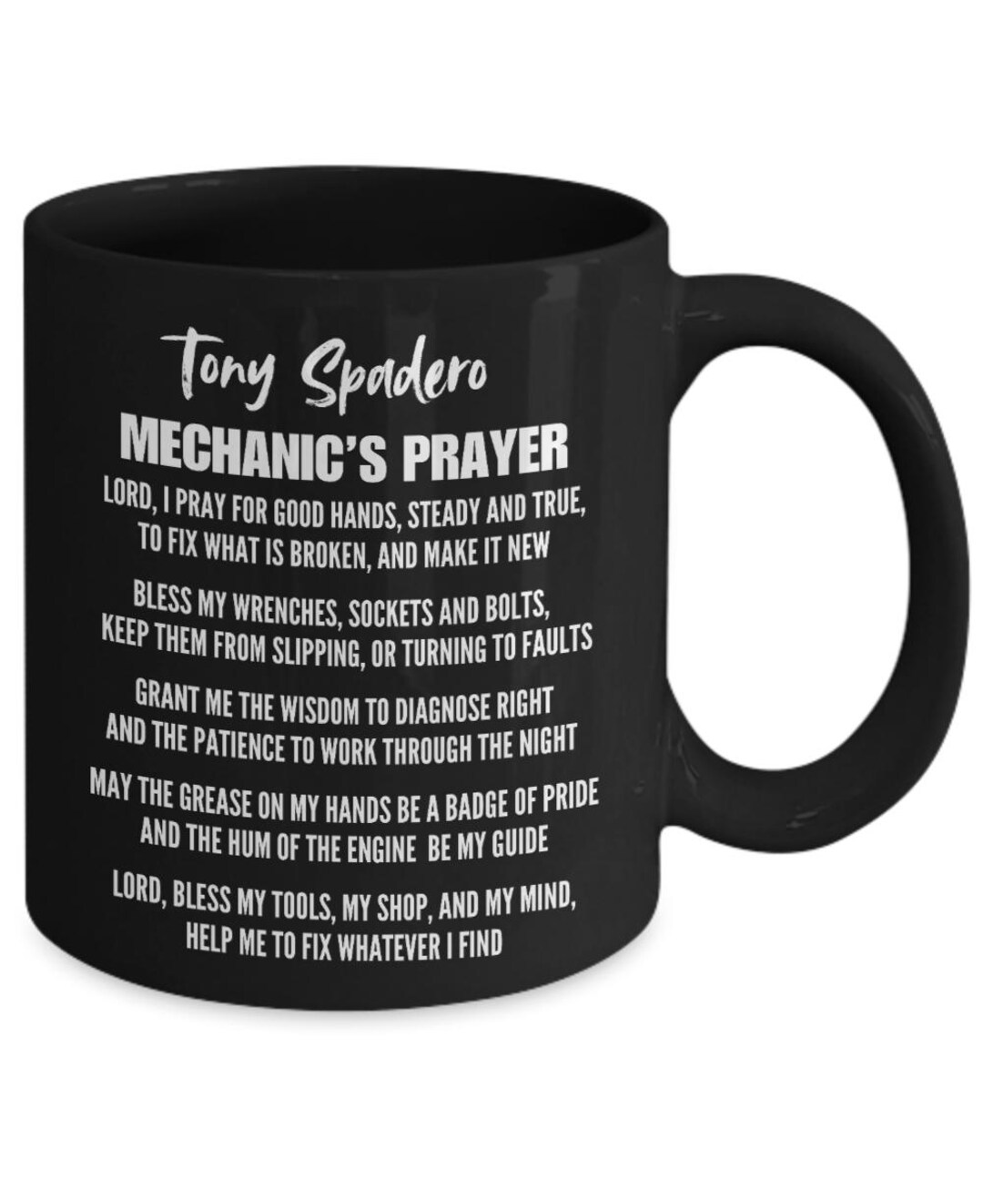 Christian Mechanic's Prayer Mug, Personalized Custom Cup, Gift for Men ...