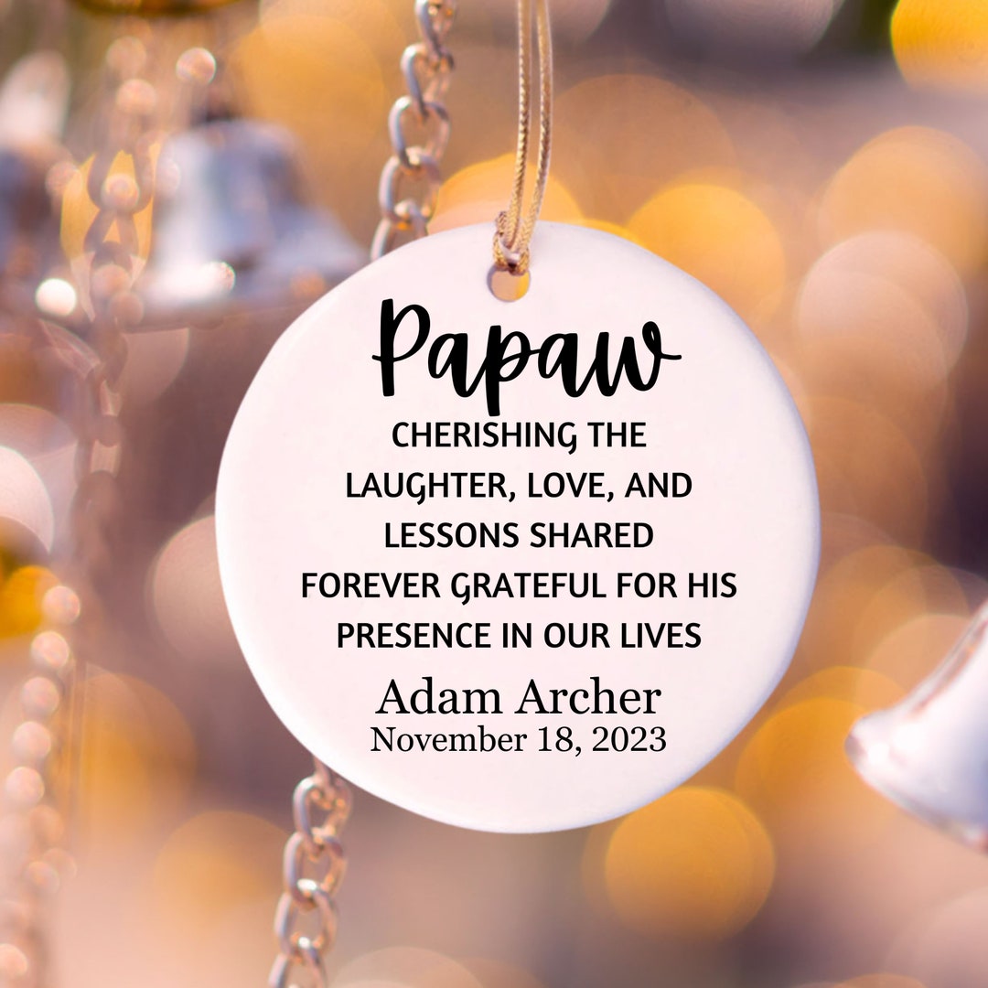 Papaw Memorial Gifts for Loss of Papaw, Personalized Keepsake Ornament ...