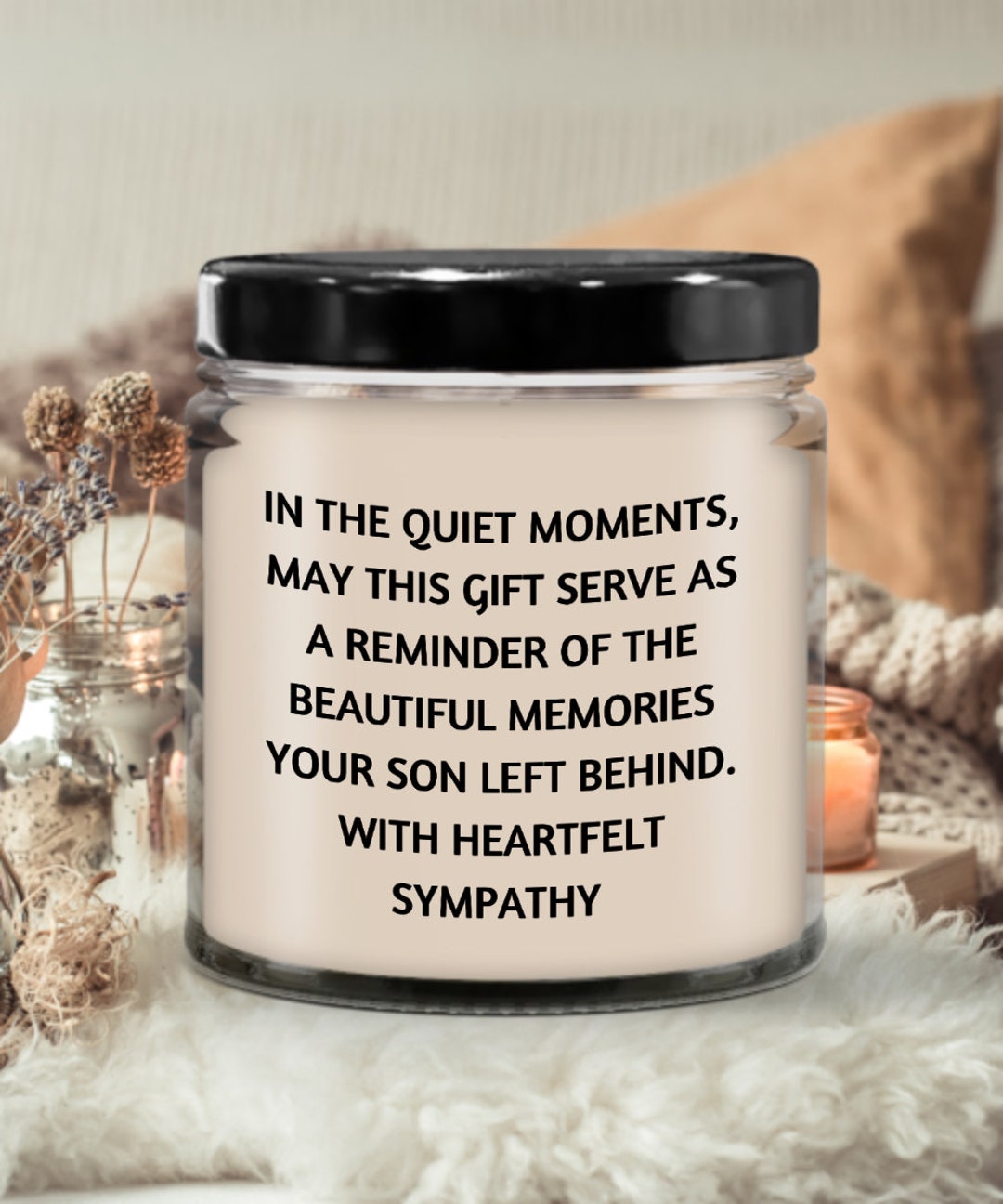 Gift for Mother Who Lost Her Son Memorial Candle for Grieving Mom, Son ...