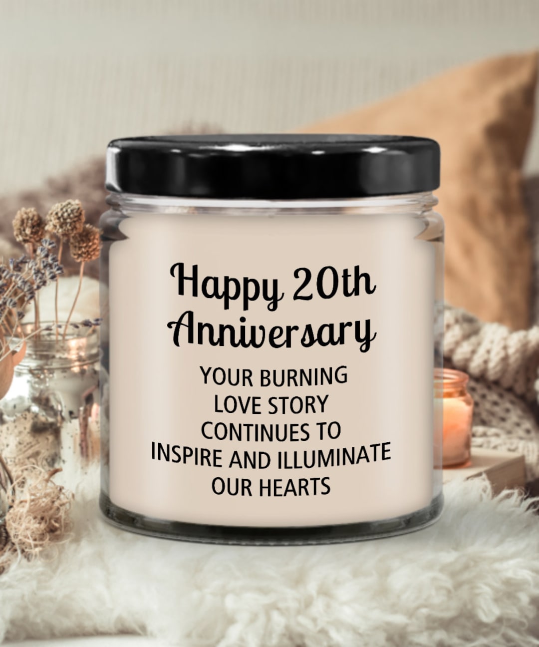 20th Wedding Anniversary Gifts for Couples From Friends, Candle, 20th ...