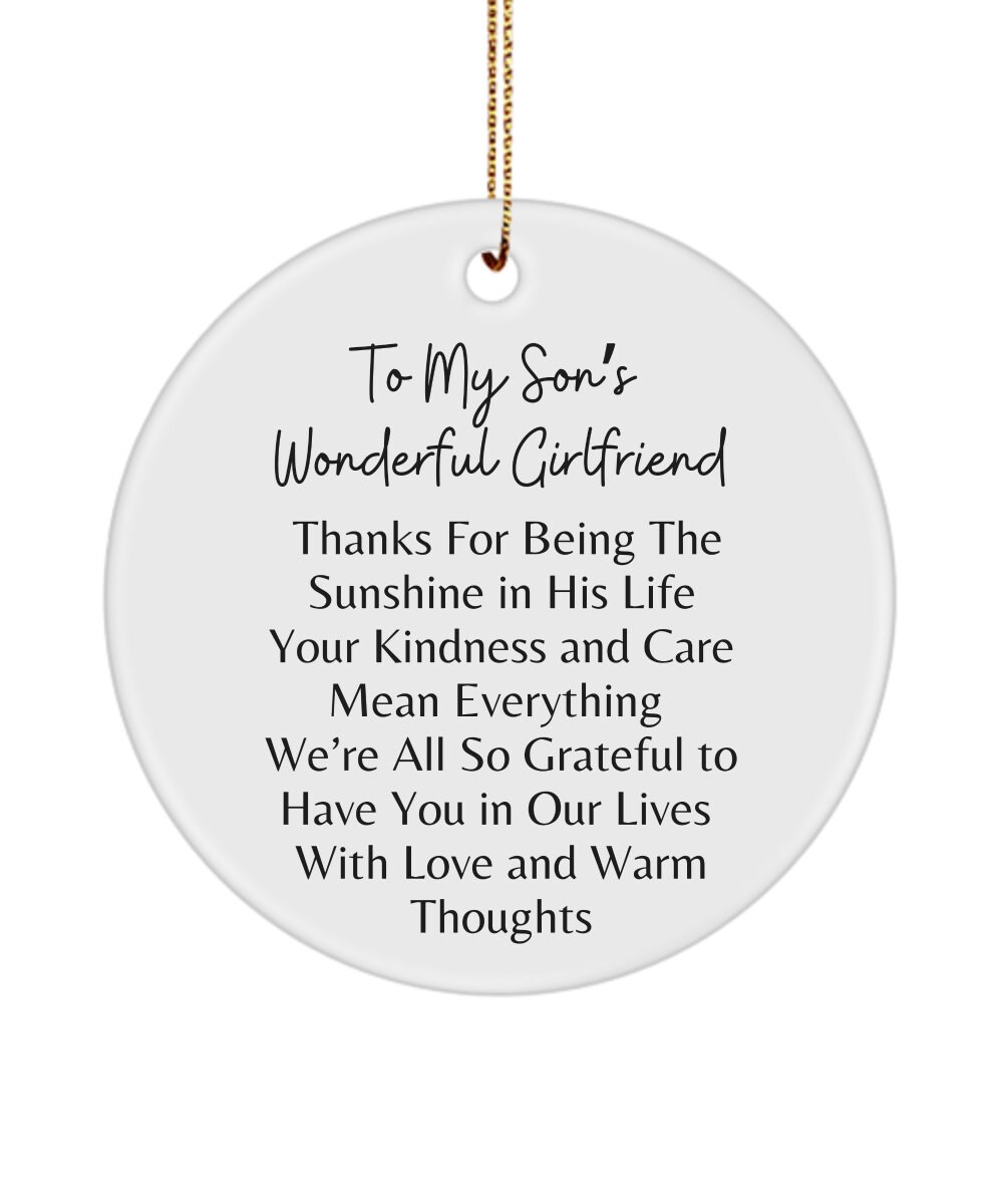 Gifts To My Son S Girlfriend From Mom Keepsake Ornament Son s gifts-to-my-son-s-girlfriend-from-mom-keepsake-ornament-son-s