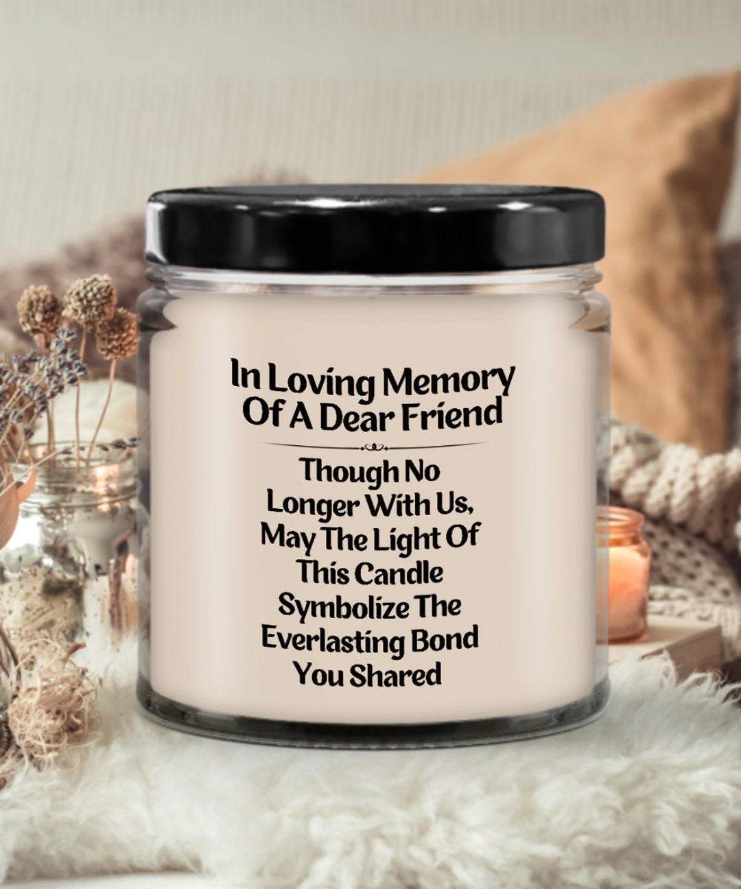 Memorial Gifts for Loss of Best Friend Male, Candle Sympathy Gift for ...