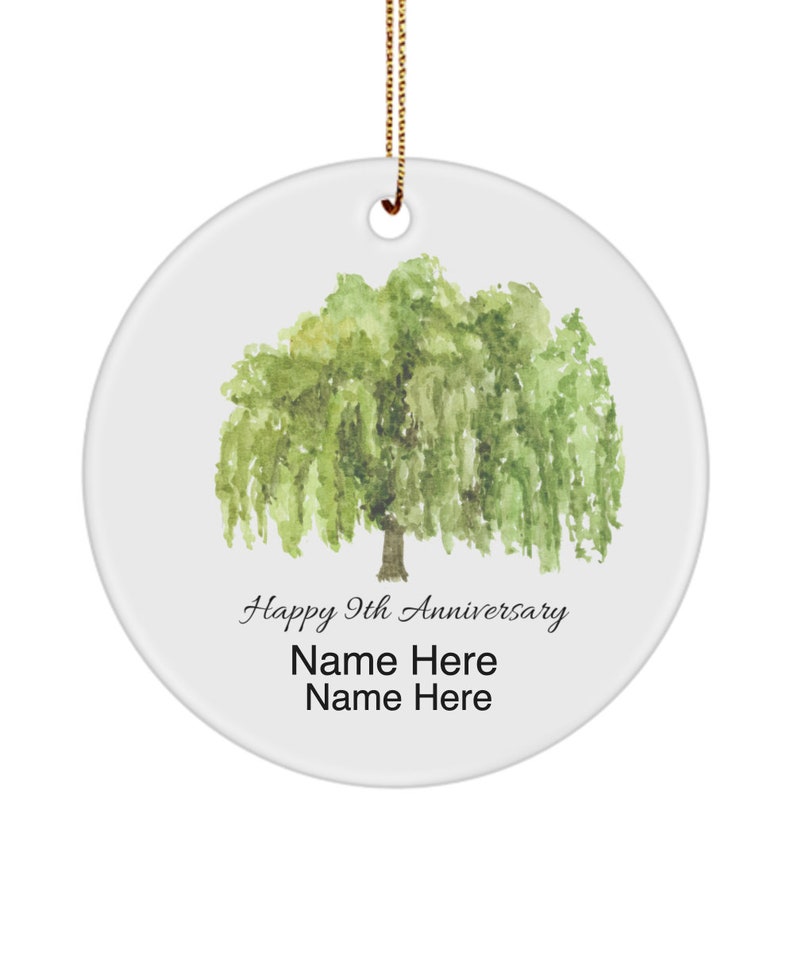 Personalized 9th Anniversary Willow Tree Ceramic Ornament - Etsy