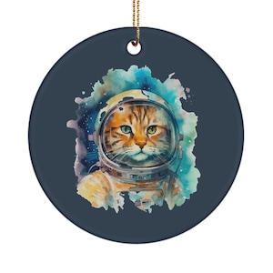 Cat Astronaut Ornament Funny Cat Mom Dad Space Gifts Men Women Kids ...