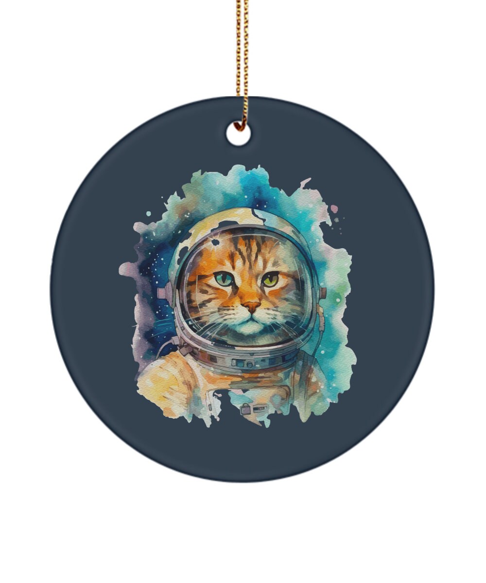 Cat Astronaut Ornament Funny Cat Mom Dad Space Gifts Men Women Kids ...