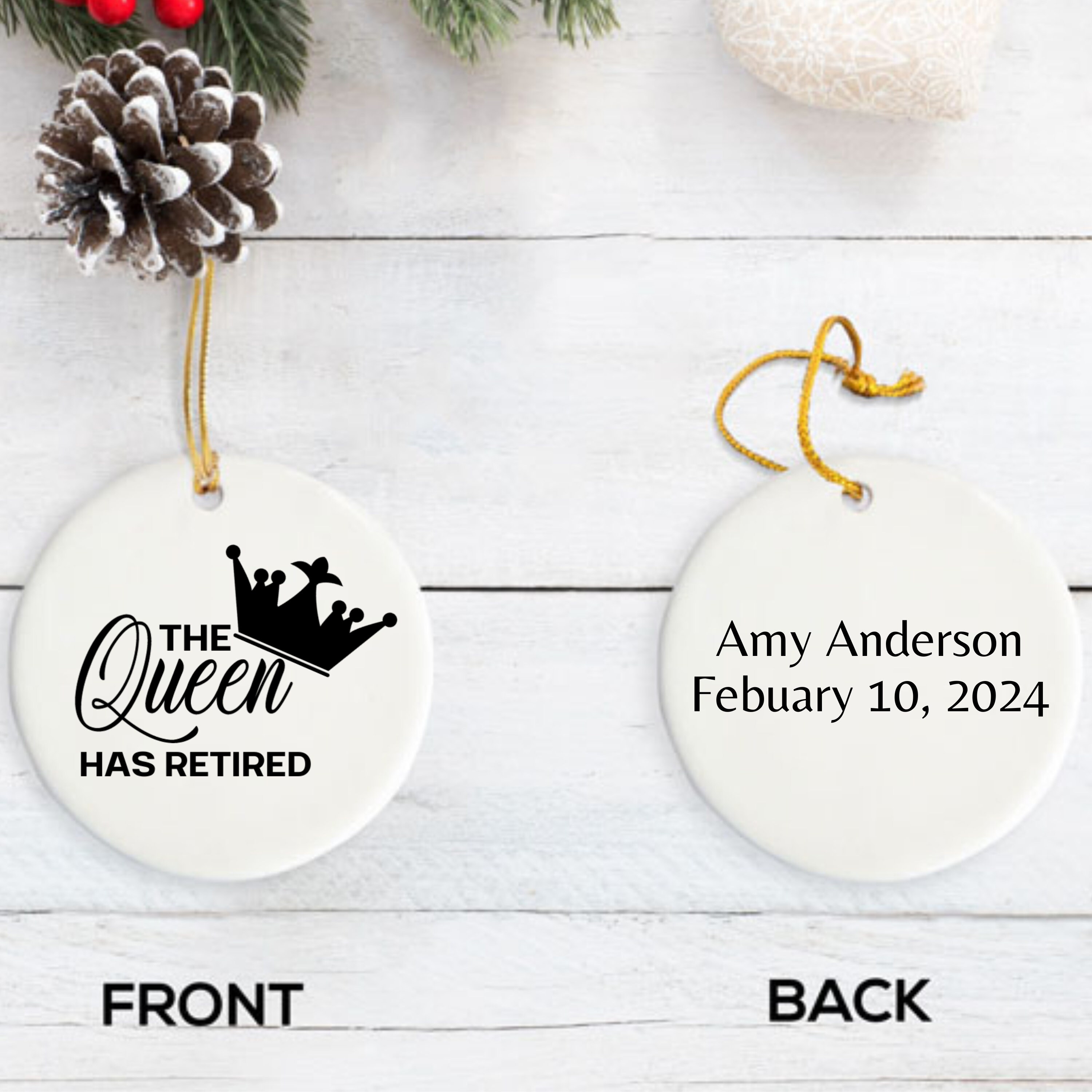 The Queen Has Retired Retirement Gag Gift for Women Custom Double-sided ...