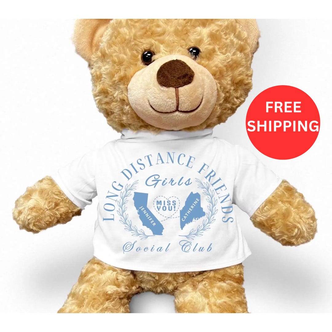 Long Distance Friendship Teddy Bear Gift: Personalized Plush Bear - Etsy