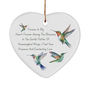 Sympathy Gift Bereavement Heart Memorial Gift, Custom Hummingbird Gifts ...
