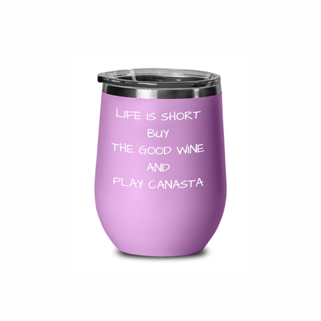 Canasta Gag Gifts, 12oz Wine Tumbler Canasta Themed Gifts for Canasta ...