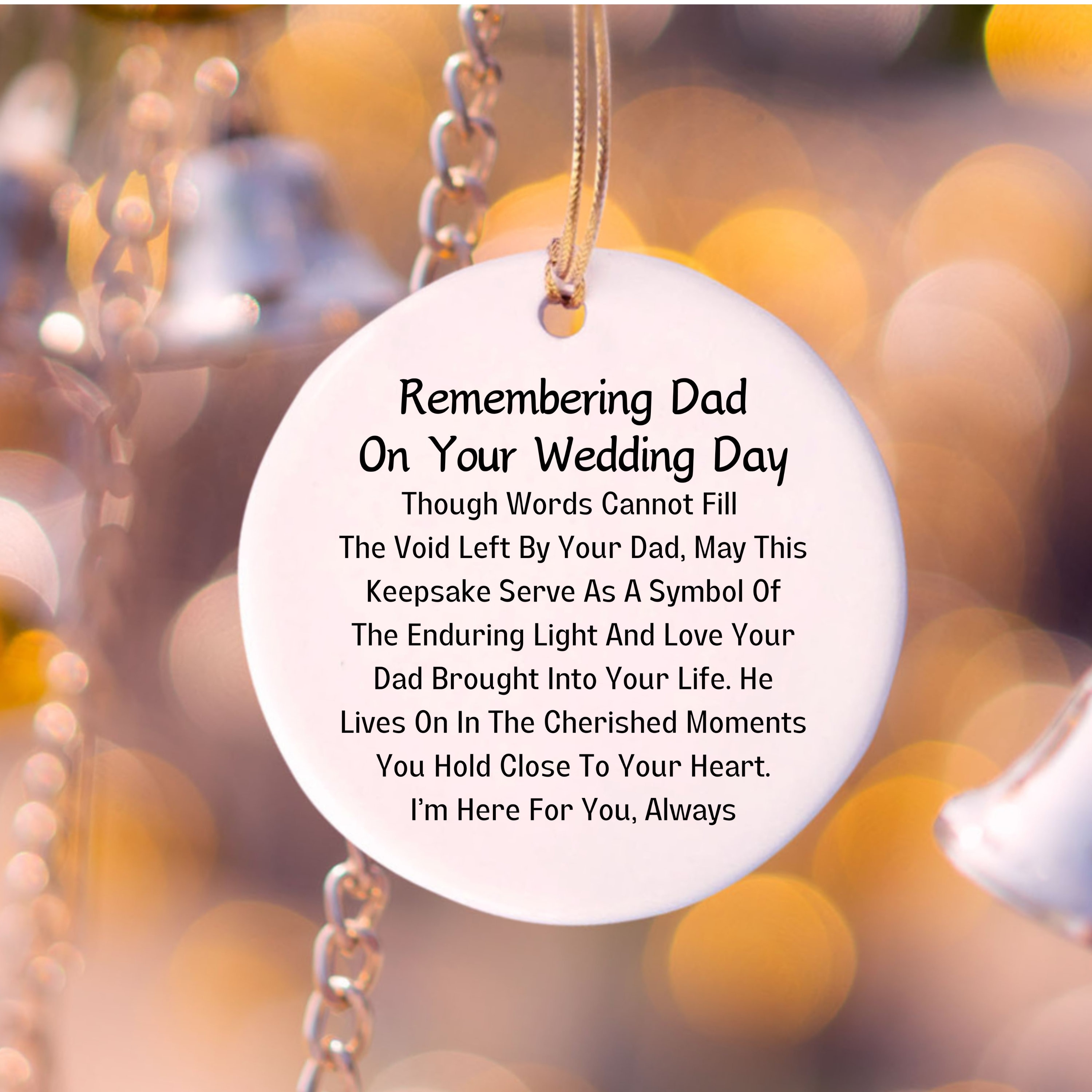 Remembering Dad Who Passed Bride Gifts, Keepsake, Daughter or Son Who ...